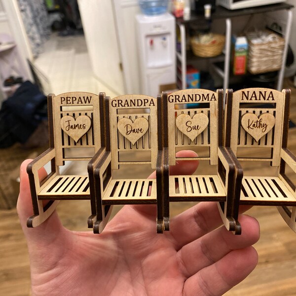 Engraved Mini Rocking Chair, Wedding Place Setting, Memorial Charms ...