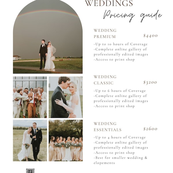 Services and Pricing Guide Template Price List, Linesheet Template ...