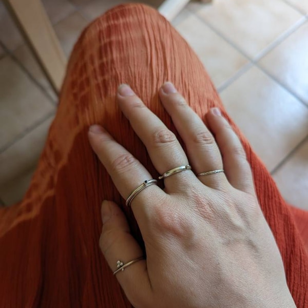 Skinny Lined Fidget Spinner Ring Oxidized 14ga, Anxiety Ring, Adhd ...