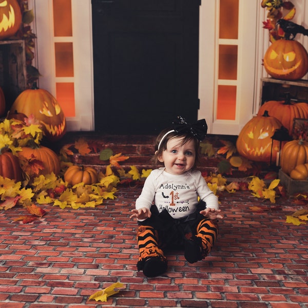 Personalized 1st Halloween Outfit, Girls Halloween Outfit With Name, First Halloween Outfit for ...