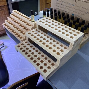 Wooden Display Rack for Fragrance or Essential Oils 3 Row Bottle ...