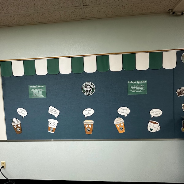 Math Coffee Shop Bulletin Board Kit, Back to School Classroom/door ...