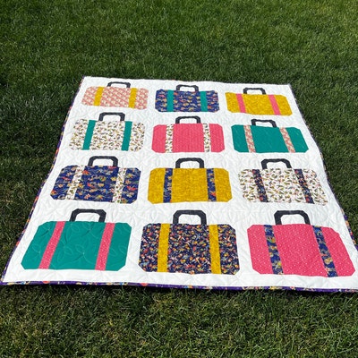 PDF Suitcases Quilt Pattern Digital Download by Slice of Pi Quilts fat ...