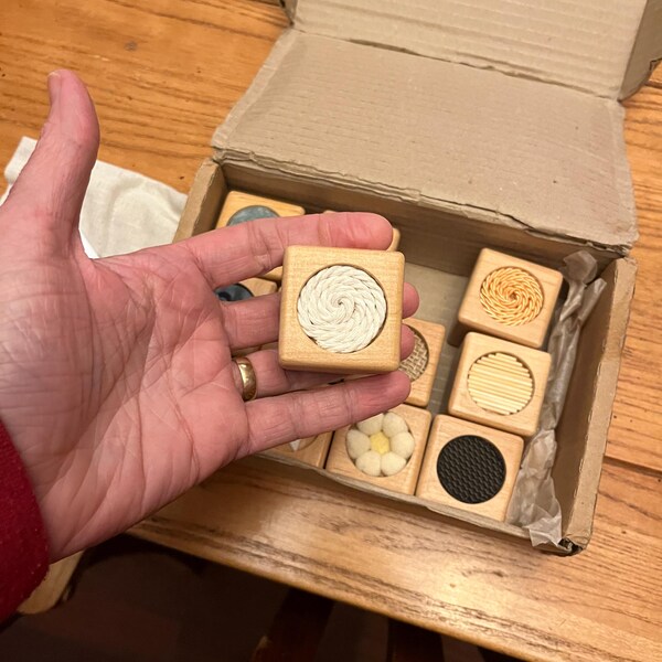 Wooden Sensory Toys - Montessori Tactile Blocks - Educational Wooden ...