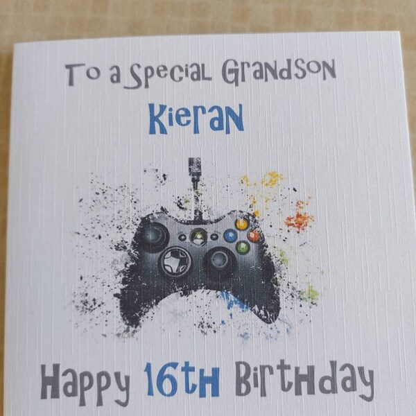 Personalised Game Controller Birthday Card- Boys- Any Relation or Age ...