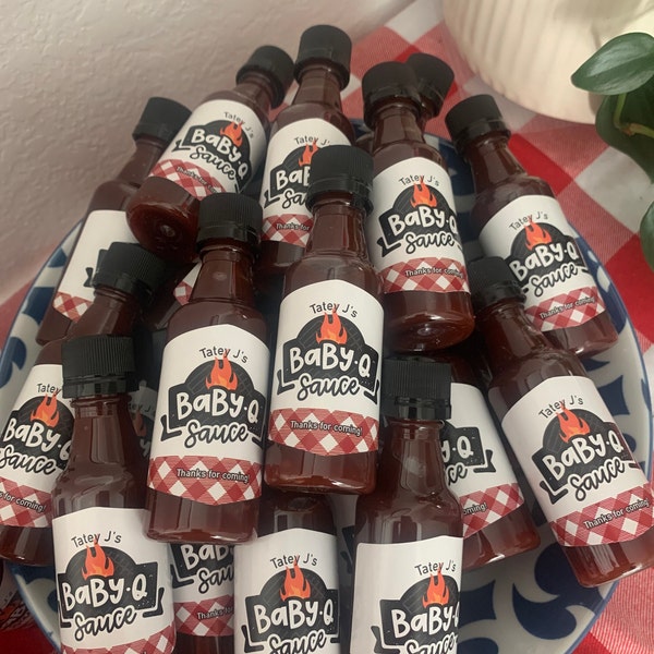 Babyq Sauce Bottle With Labels, Baby Shower Barbecue Sauce Bottle Favor ...
