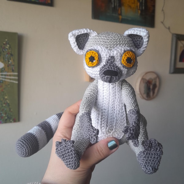 CROCHET PATTERN Lester the Lemur Crochet Amigurumi Stuffed Animal Plush ...