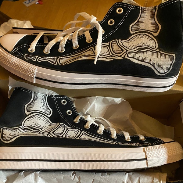 Custom Skeleton Feet Shoes - Converse High Top for Men and Women - Etsy