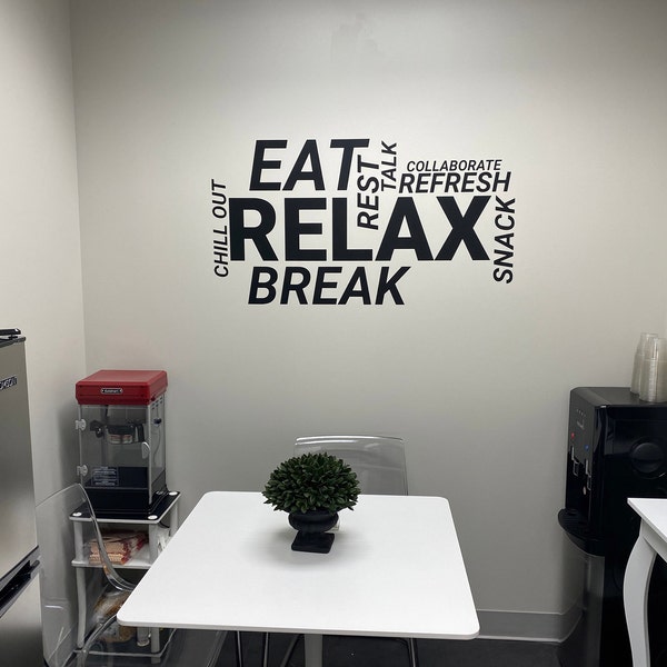 Break Room Wall Decor, Office Teamwork Vinyl Decal, Large Motivational ...