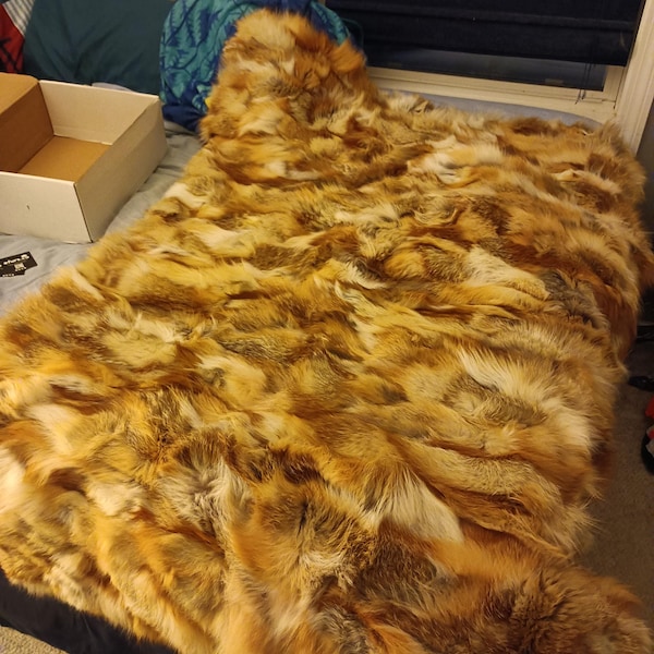 Luxurious Gold Fox Fur Coat Stay Warm and Stylish in Winter - Etsy