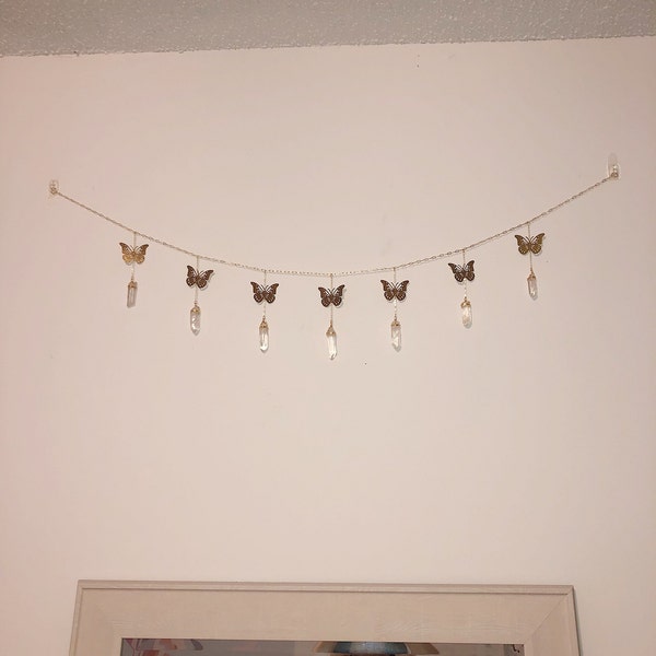 Wall Hangings/ Crystal Wall Hanging/ Wall Art/ Wall Banner/ Butterfly ...