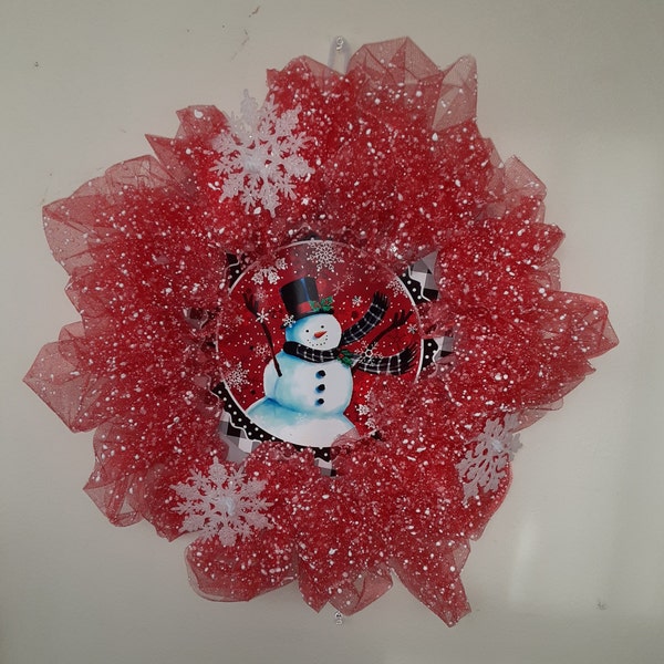 6 Inch X 3 Yds Snowball Deco Mesh for Wreaths Red Tulle Mesh DIY ...