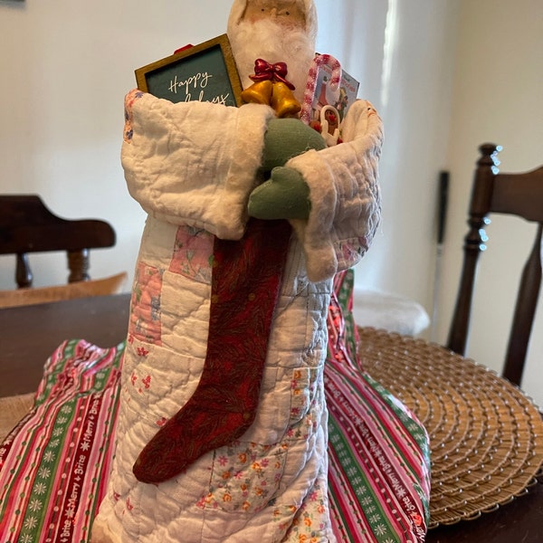 C7 Handmade Santa W/robe from Vintage 1920/30s Hand-quilted Multi ...