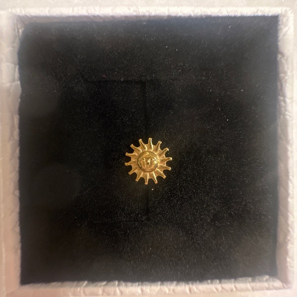 Labret Flat Back Celestial Sun Stud • Dainty Minimalist Stack Earring ...