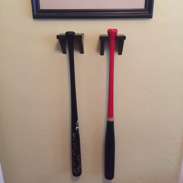 Cherry Baseball Bat Display Wall Hook, Shelf Style Softball Bat Hanger ...
