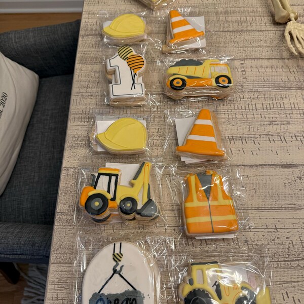 Construction Theme Sugar Cookies Custom Personalized - Etsy