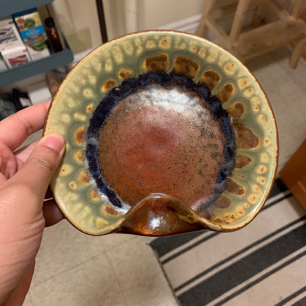 Large Ceramic Spoon Rest, Red Coffee Spoon Rest, Teabag Holder, Pottery ...