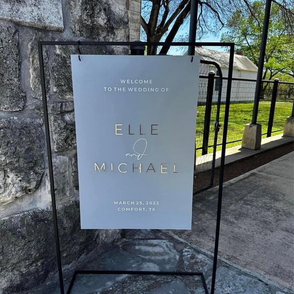 Sign Stand Welcome 5'x3' - Black Signage Stand - Wedding Sign Stand ...
