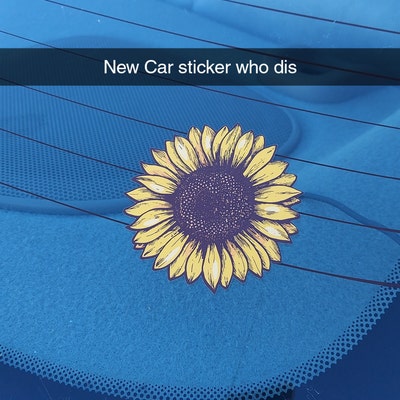 Hand Drawn Sunflower Car Window Decal Flower Car Window Decal Flowers ...