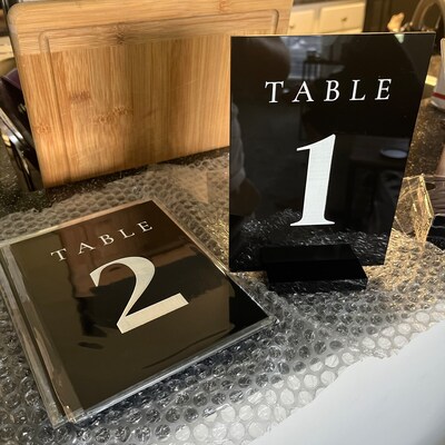 Black and White Wedding Acrylic Table Number Modern Acrylic - Etsy