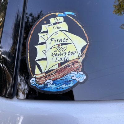Pirate Ship Vinyl Sticker 6x4 - Etsy