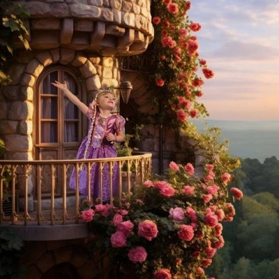 Pink Princess Castle Digital Backdrop Fairy Tale Princess Photography ...