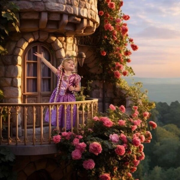 Rapunzel's Tower Digital Backdrop Fairy Tale Princess Photography ...