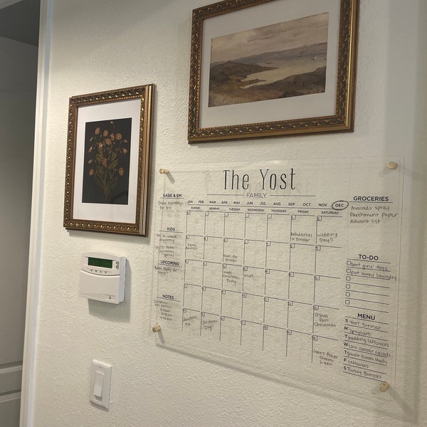 Acrylic Family Planner | Personalized Monthly Calendar | Dry Erase ...