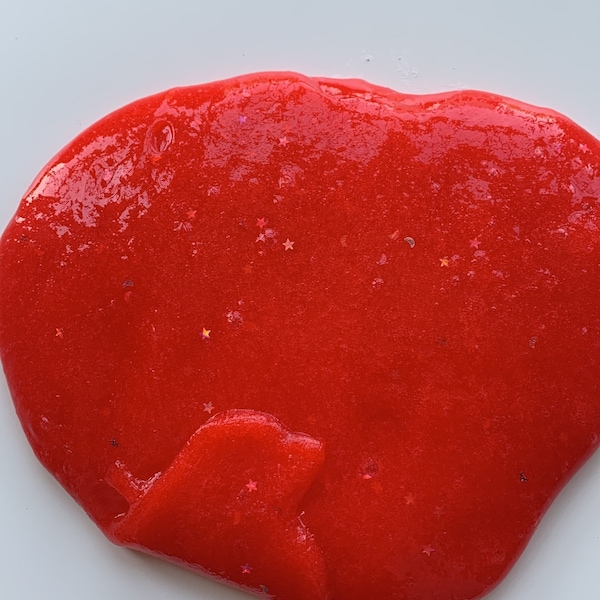 Starberry Slime - Red Clear Slime With Glitter - Strawberry Scented ...