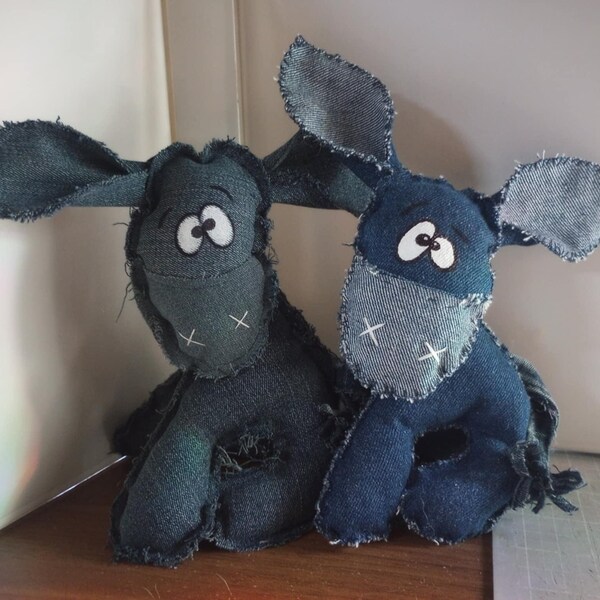 UPCYCLED DENIM DONKEY Pdf Sewing Pattern. Hand Sew Your Own Little ...