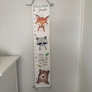 Wolf Growth Chart, Woodland Growth Chart, Canvas Growth Chart, Woodland ...