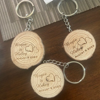 Bulk Personalized Key Rings Wedding Favors Rustic Wedding Engraved ...