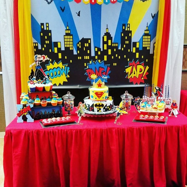 Superhero Backdrop, Superhero Party, Super Hero Backdrop, Superhero ...