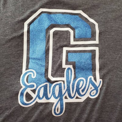 Customizable Spirit Shirt With Mascot and Letter School Colors Spirit ...