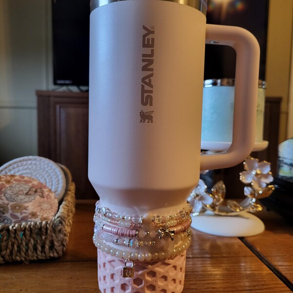 Almond Rose Bracelet Stack for Stanley Tumbler - Neutral Colors - Etsy