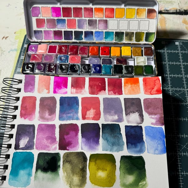 Handmade Earthy Granulating Watercolor Set – “garden” | 6 Super ...