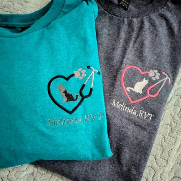 Vet Tech Gift, Vet Tech Tshirt, RVT, Personalized Vet Tech, Veterinary ...