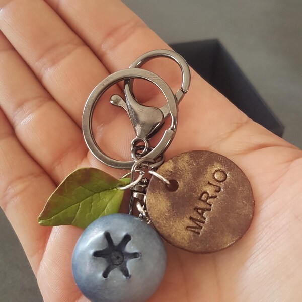Handmade Big Blueberry Keychain, Blueberry Bag Charm, Berry Purse Charm ...