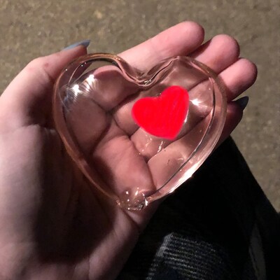 Glass Heart Pipe Girly Pipe Love Girls Gift Unique Pipe Hand Pipe Bowl ...