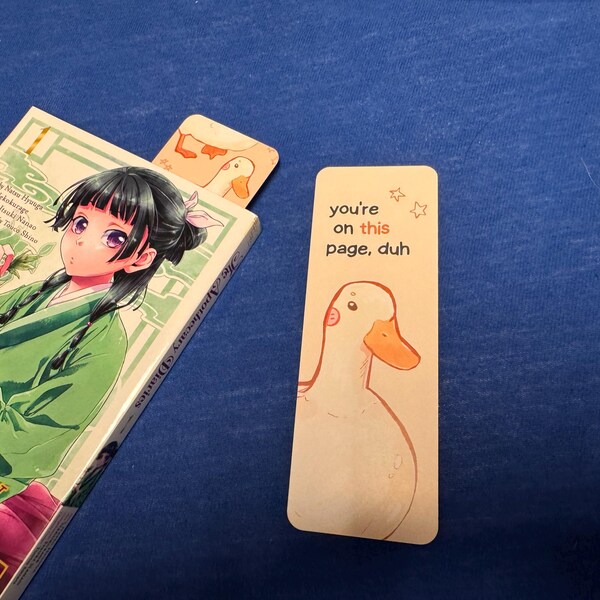 Duck Bookmark | You're on This Page | Cute Bookmark | Double Printed ...