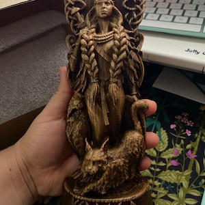 Vidar Statue Wood Sculpture Wood Carving | Etsy