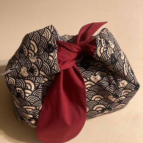 Japanese Bento\ Lunch Bag, Japanese Wave, Eco-friendly, Reusable Bag ...