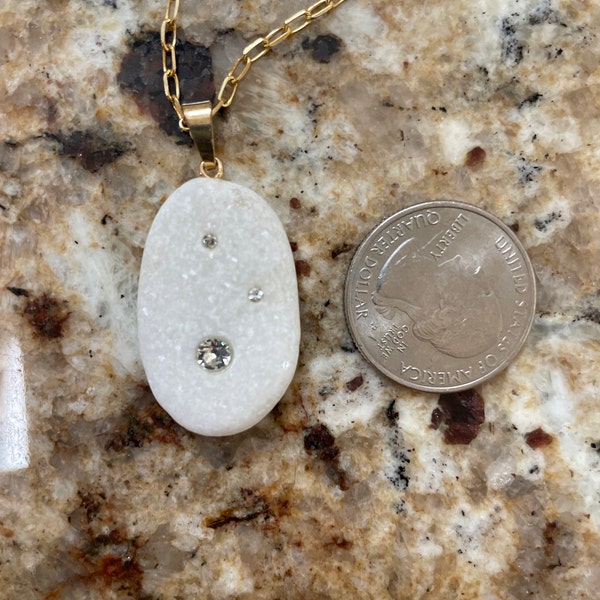 Personalized Pebbles Necklace. Diamond Gold Stone Necklace With ...