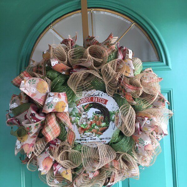 Carrot Patch Wreath Sign, Metal Wreath Sign, Sign for Wreath, Primitive ...