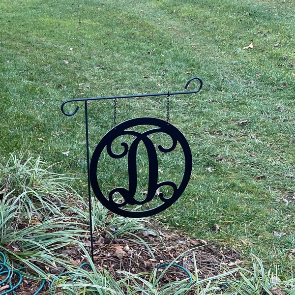Initial Monogram Sign - Initial Garden Flag - Last Name Initial Wall ...
