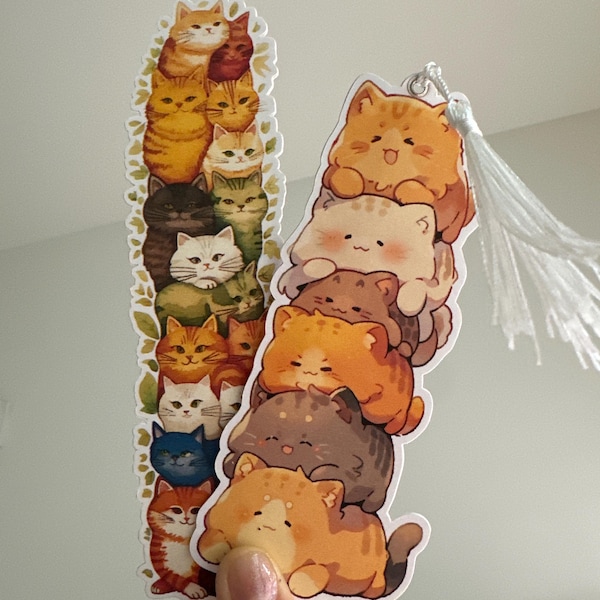 Kawaii Kitty Cat Bookmark Tracker, Bookshelf, Cat Lover, Gift, Book ...