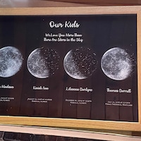 Met Engaged Married 3 Location MOON Phase STAR Map, Personalized ...