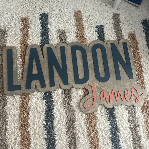 Large Custom Wood Name Sign, Nursery Name Sign, Boho Girl Name Sign ...