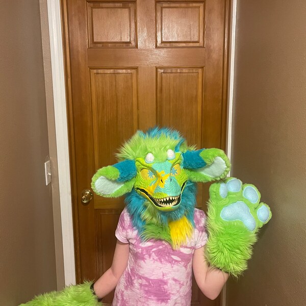 Red Clown Dino Cow Mini Partial Fursuit - Etsy