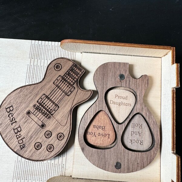 Personalized Guitar Pick With Case for Fathers Day, Gift for Him ...